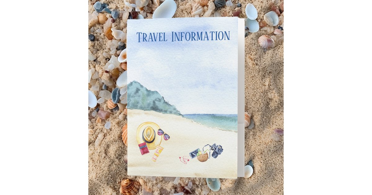 Travel Vacation Planing Trip Information Beach Pocket Folder | Zazzle