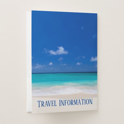 Travel Vacation Planing Trip Information Beach Pocket Folder | Zazzle