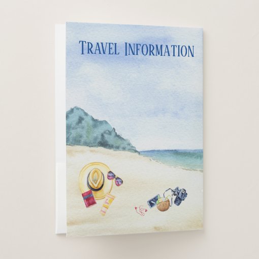 Travel Vacation Planing Trip Information Beach Pocket Folder | Zazzle