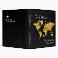 Travel World Map black 3 ring binder | Zazzle