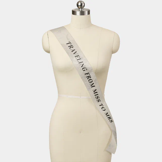 Traveling From Miss to Mrs Travel Bridal Shower Sash | Zazzle