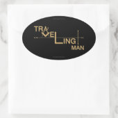 Traveling Man Oval Auto Sticker | Zazzle