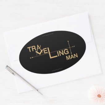 Traveling Man Oval Auto Sticker | Zazzle