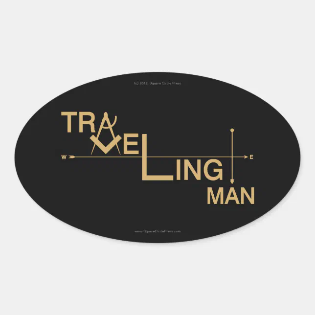 Traveling Man Oval Auto Sticker | Zazzle