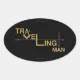 Traveling Man Oval Auto Sticker | Zazzle