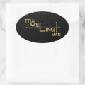 Traveling Man Oval Auto Sticker | Zazzle