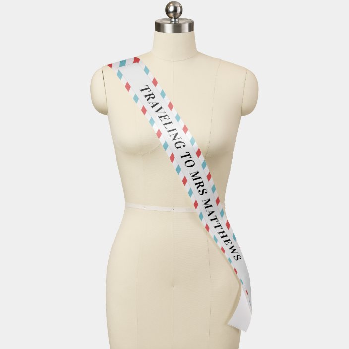 Traveling to Mrs Travel Bridal Shower Bride Party Sash | Zazzle.com