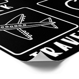 Traveller Flight Vacation Work Save Travel Repeat Poster | Zazzle