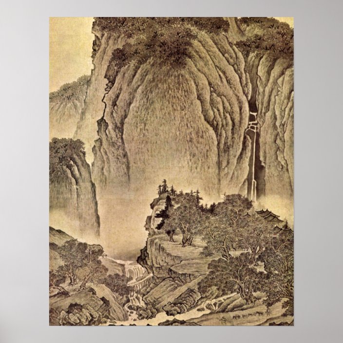 Travellers in the Mountains by Fan Kuan Poster | Zazzle.com