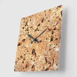 Travertine Stone Look Square Wall Clock | Zazzle