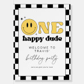 TRAVIS One Happy Dude Smile Face Birthday Welcome Foam Board | Zazzle