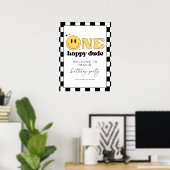 TRAVIS One Happy Dude Smile Face Birthday Welcome Poster | Zazzle