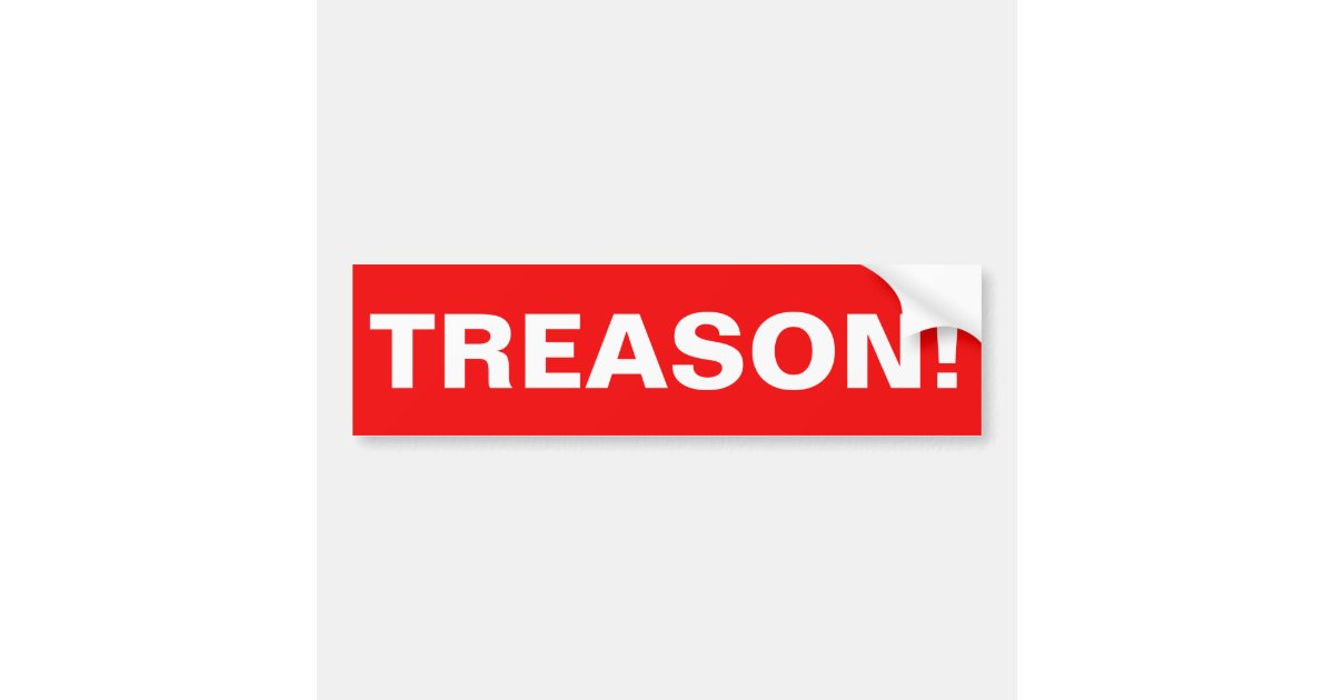 TREASON! BUMPER STICKER | Zazzle