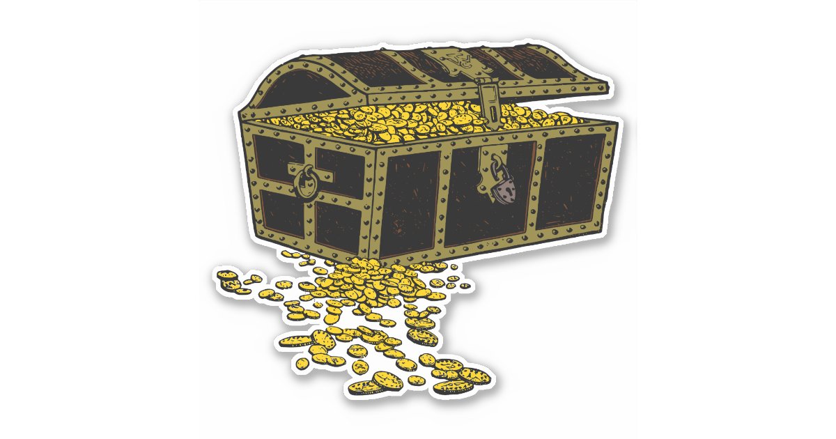Treasure Chest Sticker | Zazzle