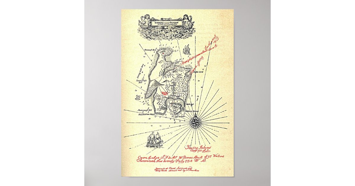"Treasure Island Map" Poster | Zazzle