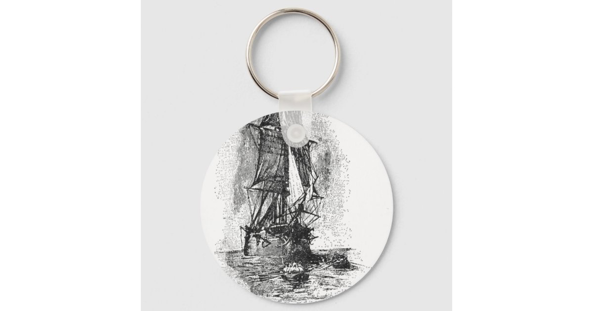 Treasure Island Pirate Ship Keychain | Zazzle