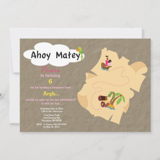 Treasure Map Birthday Invitation | Zazzle