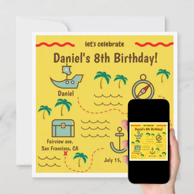 Treasure Map Birthday Invitations | Zazzle