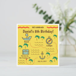 Treasure Map Birthday Invitations | Zazzle