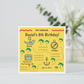 Treasure Map Birthday Invitations | Zazzle
