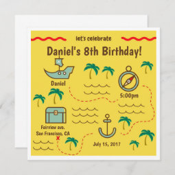 Treasure Map Birthday Invitations | Zazzle