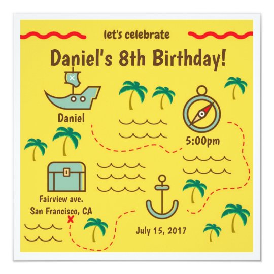Treasure Map Birthday Invitations | Zazzle.com