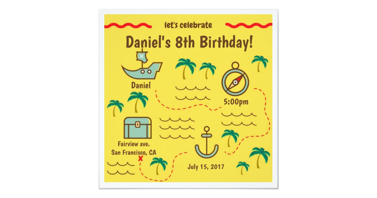 Treasure Map Birthday Invitations | Zazzle.com