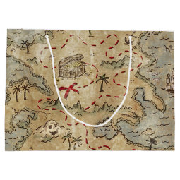 Treasure Map Large Gift Bag | Zazzle