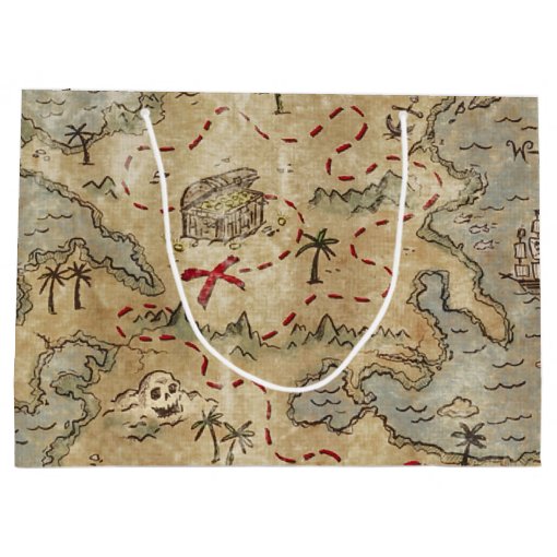 Treasure Map Large Gift Bag | Zazzle