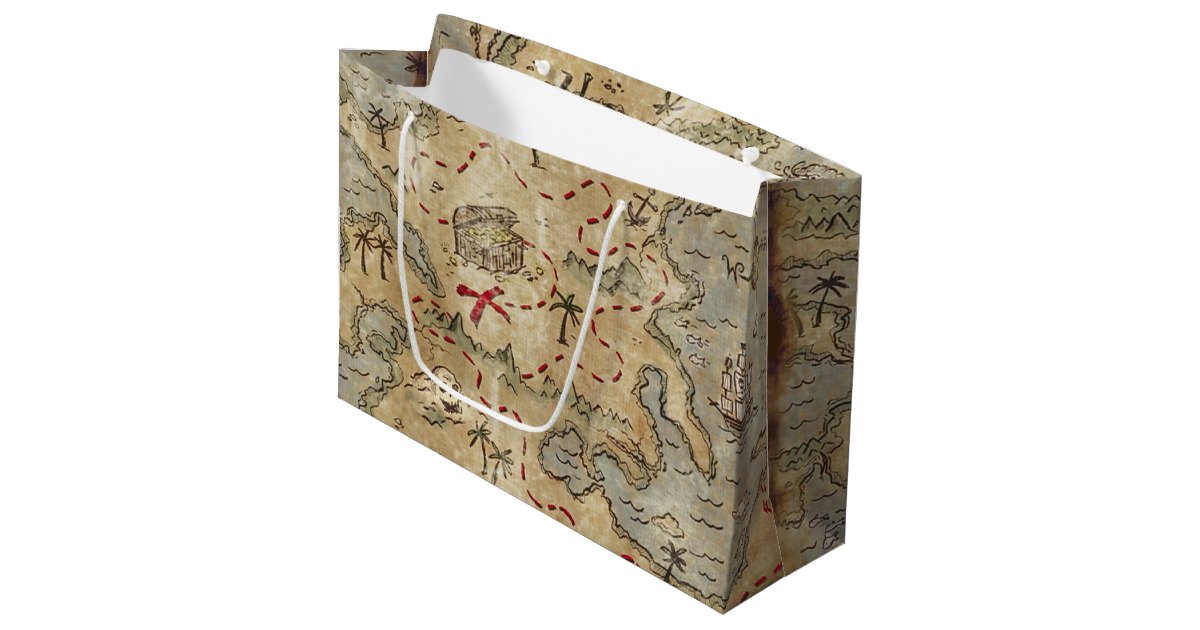Treasure Map Large Gift Bag | Zazzle