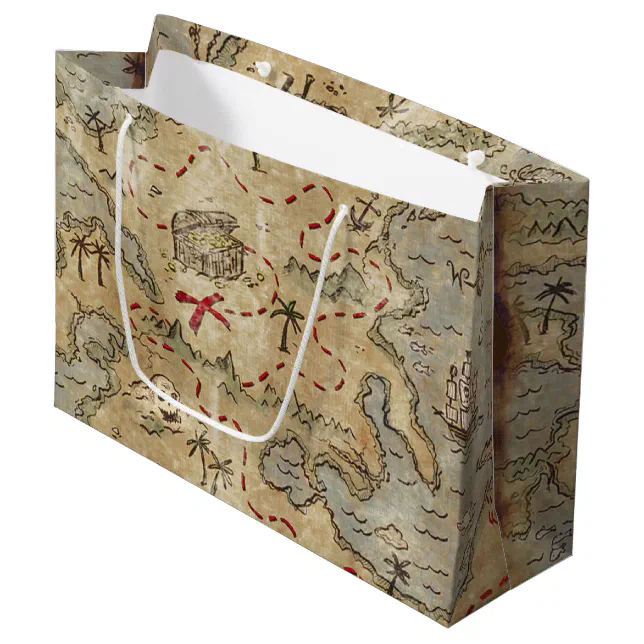 Treasure Map Large Gift Bag | Zazzle