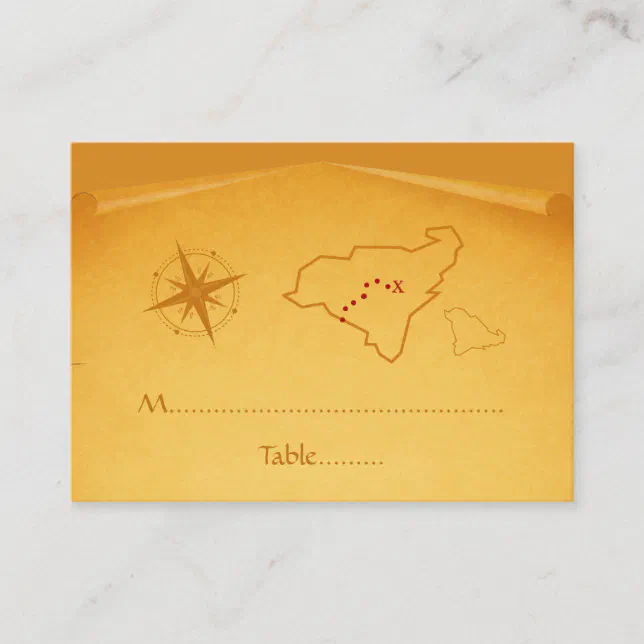 Treasure Map Place Card | Zazzle