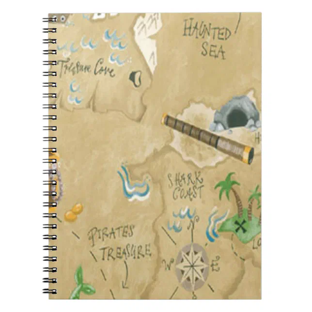 Treasure Map Spiral Notebook | Zazzle