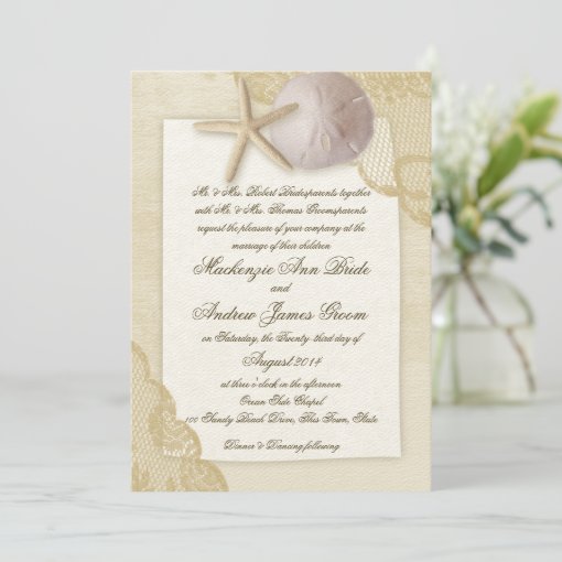 Treasured Beach Wedding Invitation | Zazzle