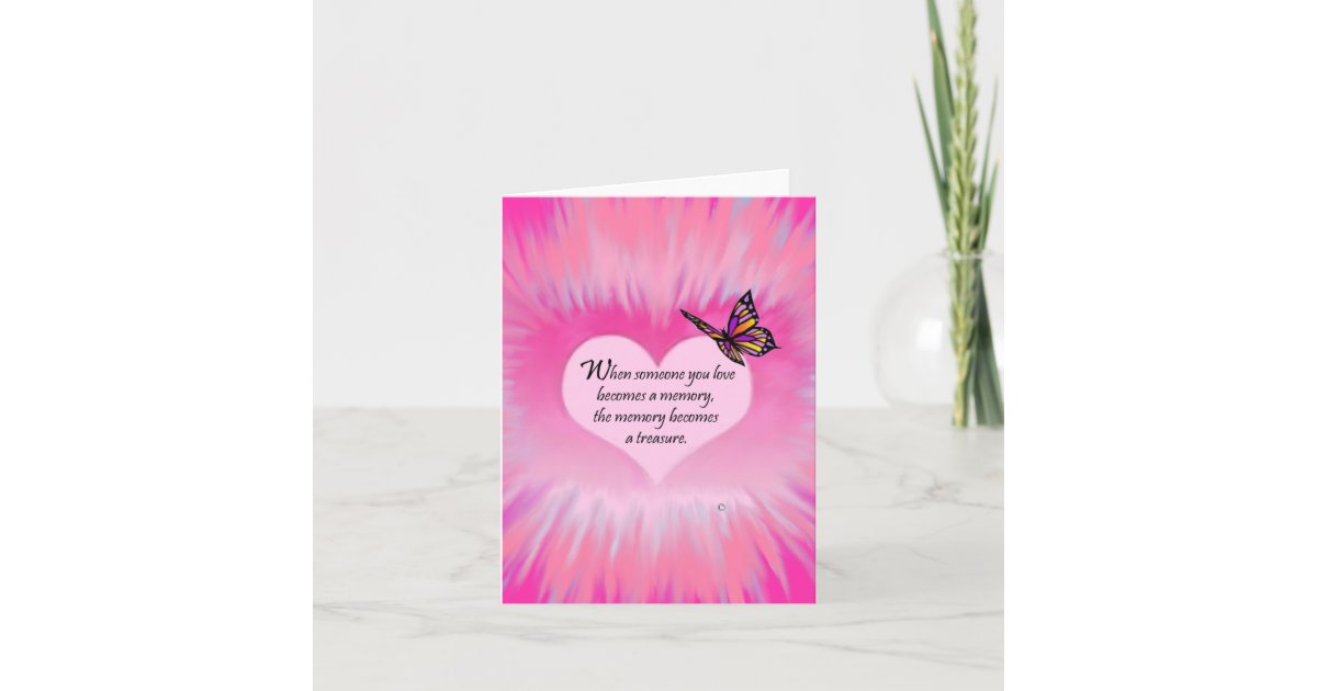 Treasured Memories Butterfly Poem Card | Zazzle