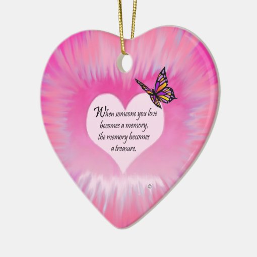 Treasured Memories Butterfly Poem Ceramic Ornament | Zazzle