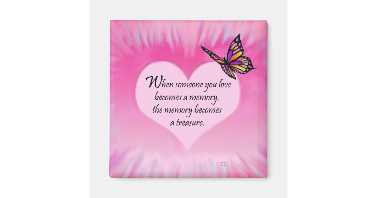 Treasured Memories Butterfly Poem Magnet | Zazzle