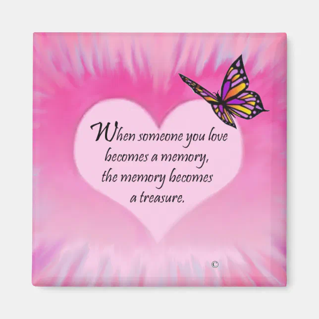 Treasured Memories Butterfly Poem Magnet | Zazzle