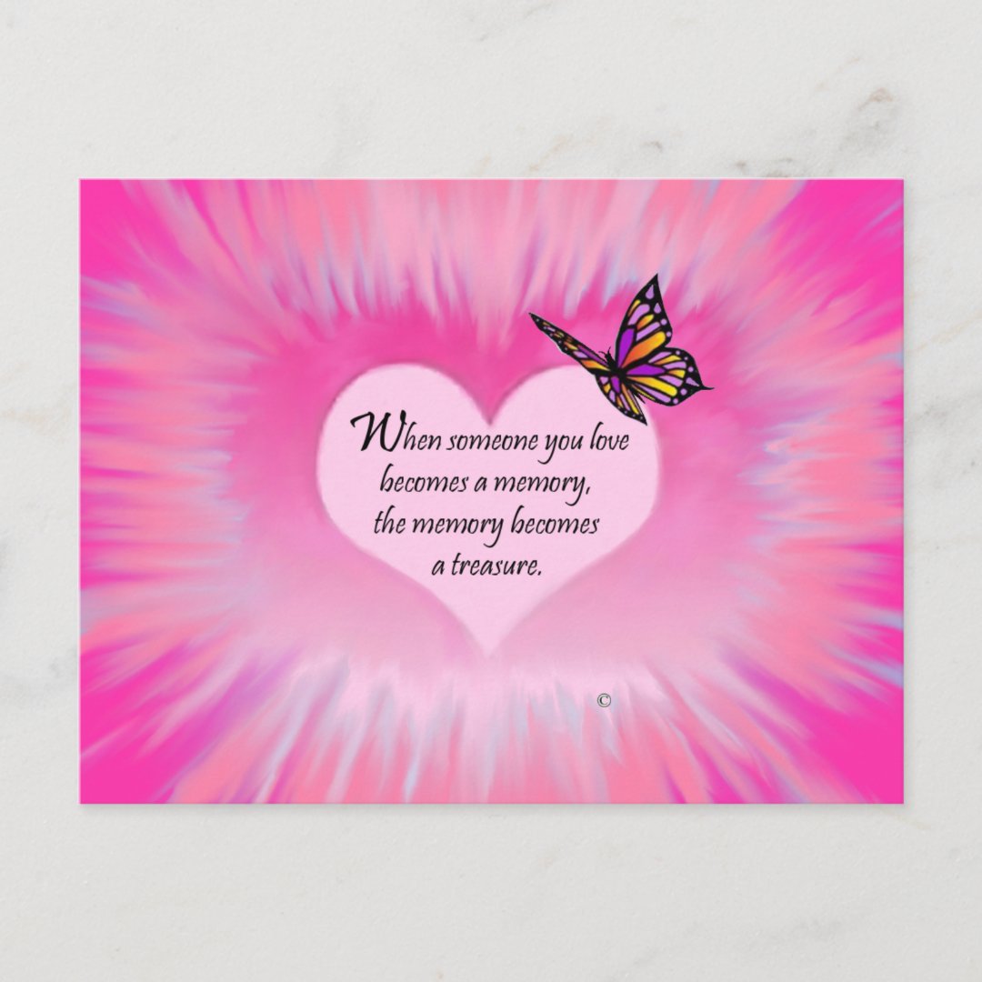 Treasured Memories Butterfly Poem Postcard | Zazzle