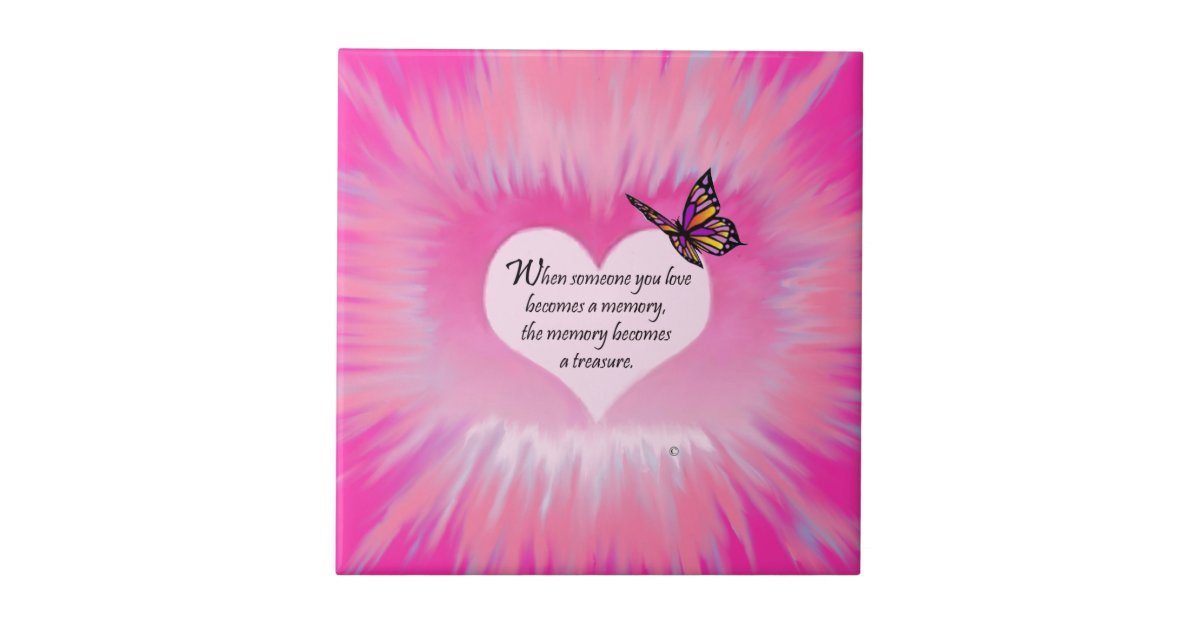 Treasured Memories Butterfly Poem Tile | Zazzle