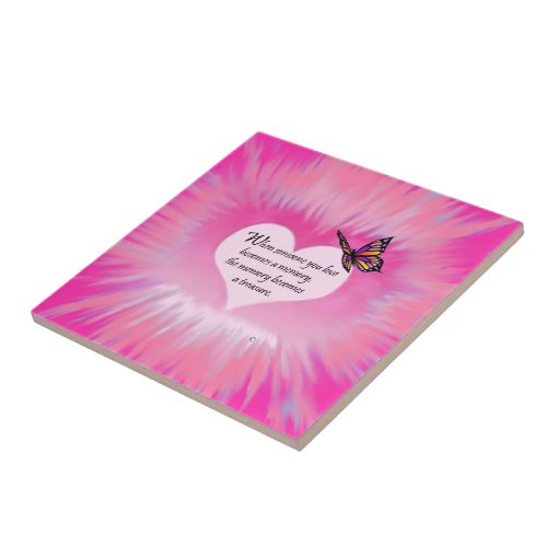 Treasured Memories Butterfly Poem Tile | Zazzle