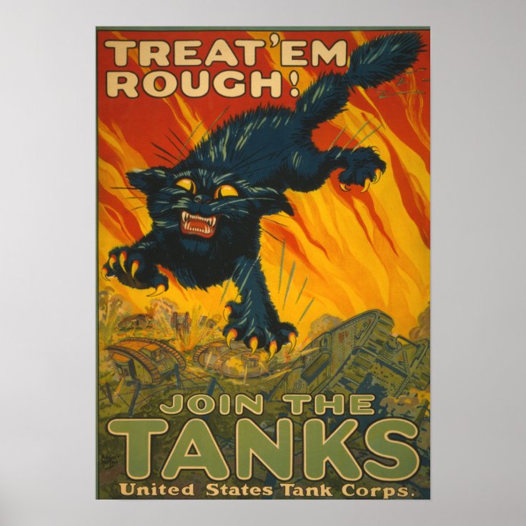 Treat 'em Rough - Join the Tanks Poster | Zazzle