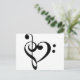 Treble Clef Base Clef Heart Postcard | Zazzle