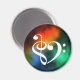 Treble Clef Bass Clef Heart Red Green Blue Nebula Magnet | Zazzle