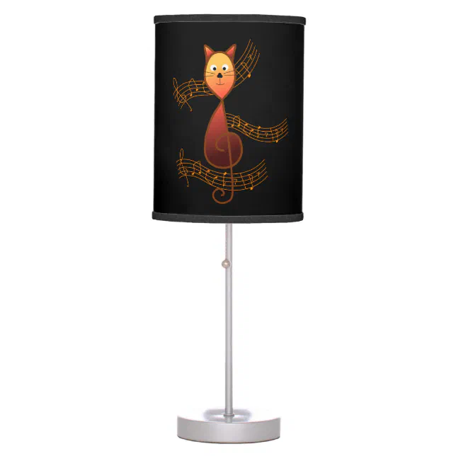 Treble Clef Cat Table Lamp | Zazzle