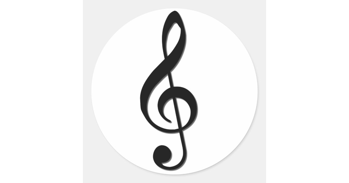 Treble Clef Classic Round Sticker | Zazzle