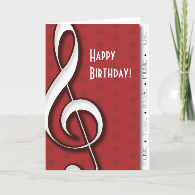 Treble Clef Customizable Music Card | Zazzle