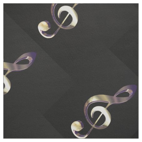 Treble Clef Music Fabric | Zazzle