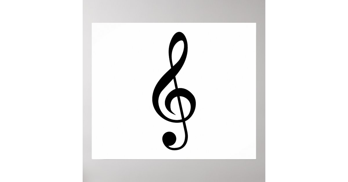 Treble Clef G-Clef Musical Symbol Poster | Zazzle