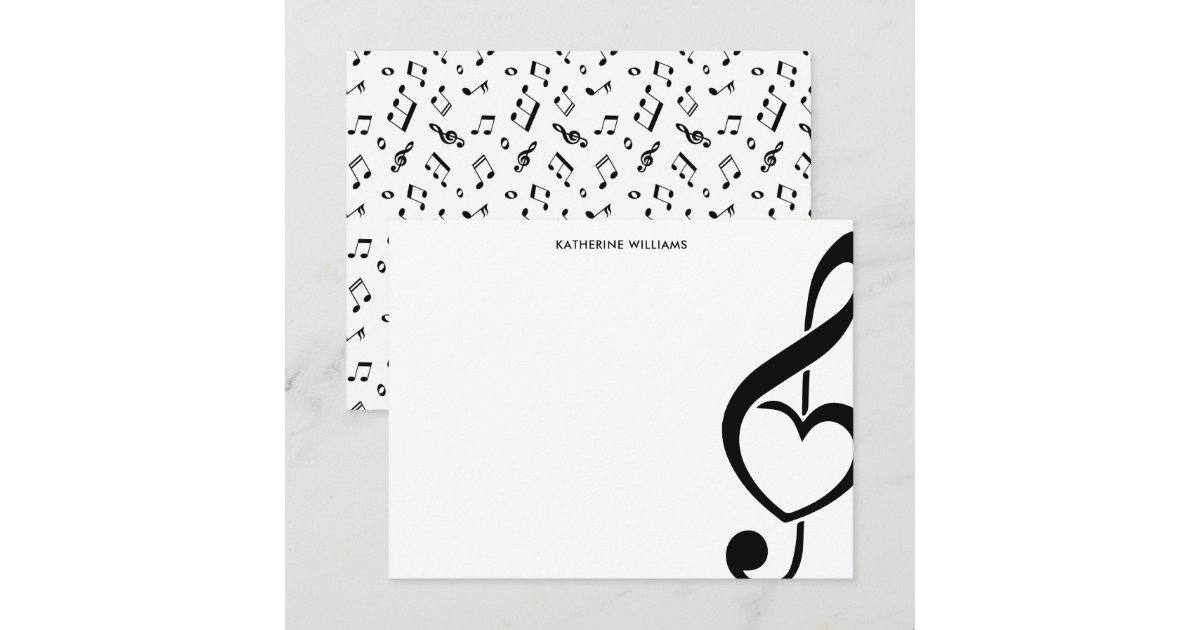 Treble Clef Heart Music Note Personalized | Zazzle